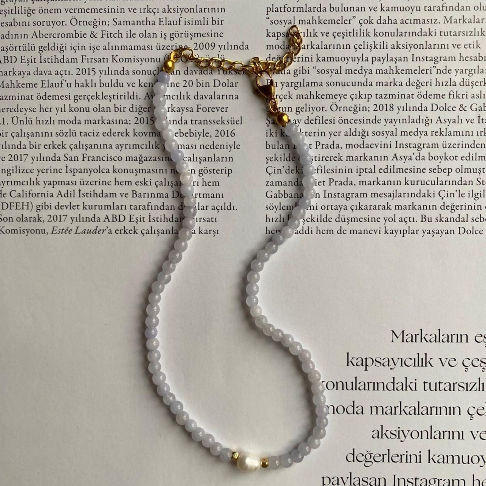 Tiny Bead& Real White Pearl Necklace, Minimalist Necklace, Beaded ...