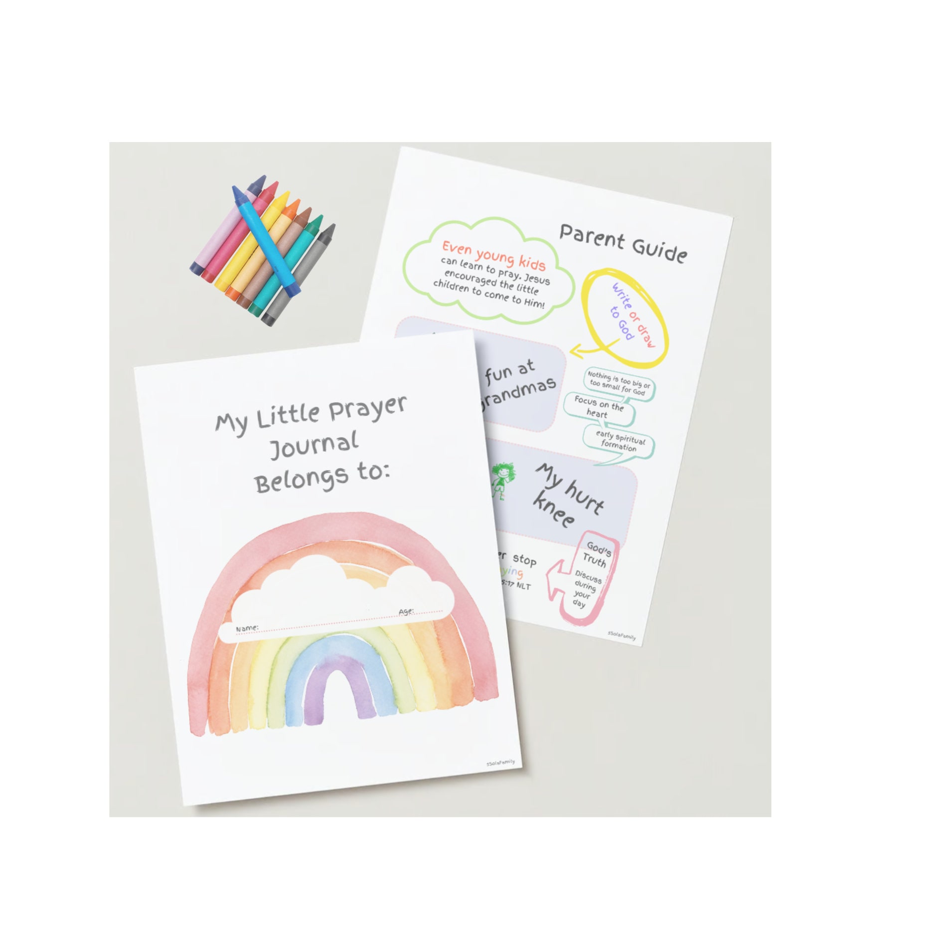 Kids Rainbow Prayer Journal | Christian Coloring Pages (digital ...