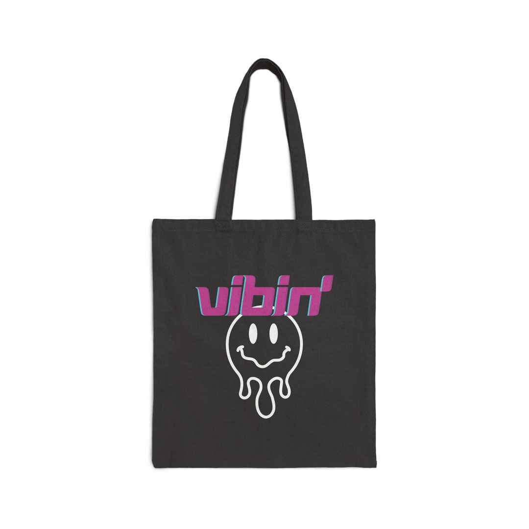 Vibin' Tote Bag, Everyday Graphic Bag, Cool Vibes Shoulder Carrier - Etsy