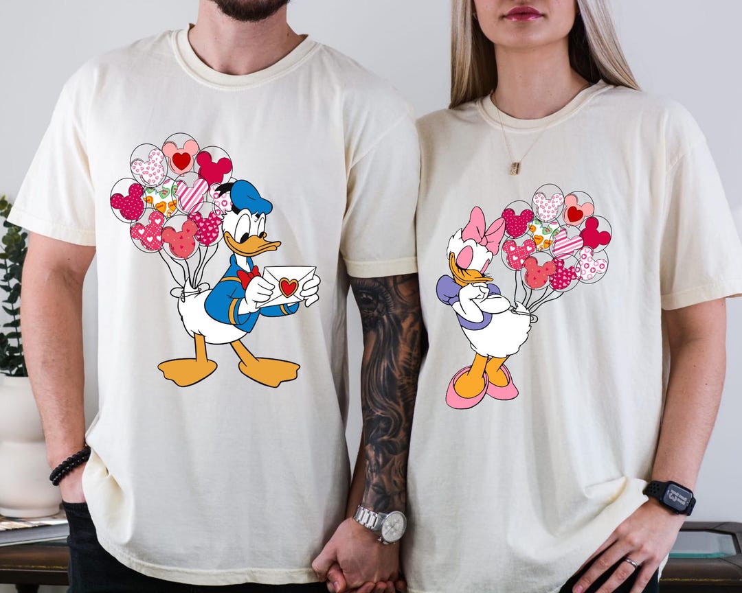Donald Duck and Daisy Duck Couple Matching Shirt Valentines T-shirt for ...