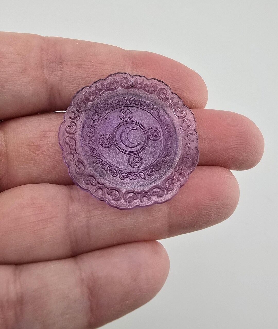 Pick Color! Miniature Dollhouse Cast Resin Flat Moon Plate Centerpiece ...