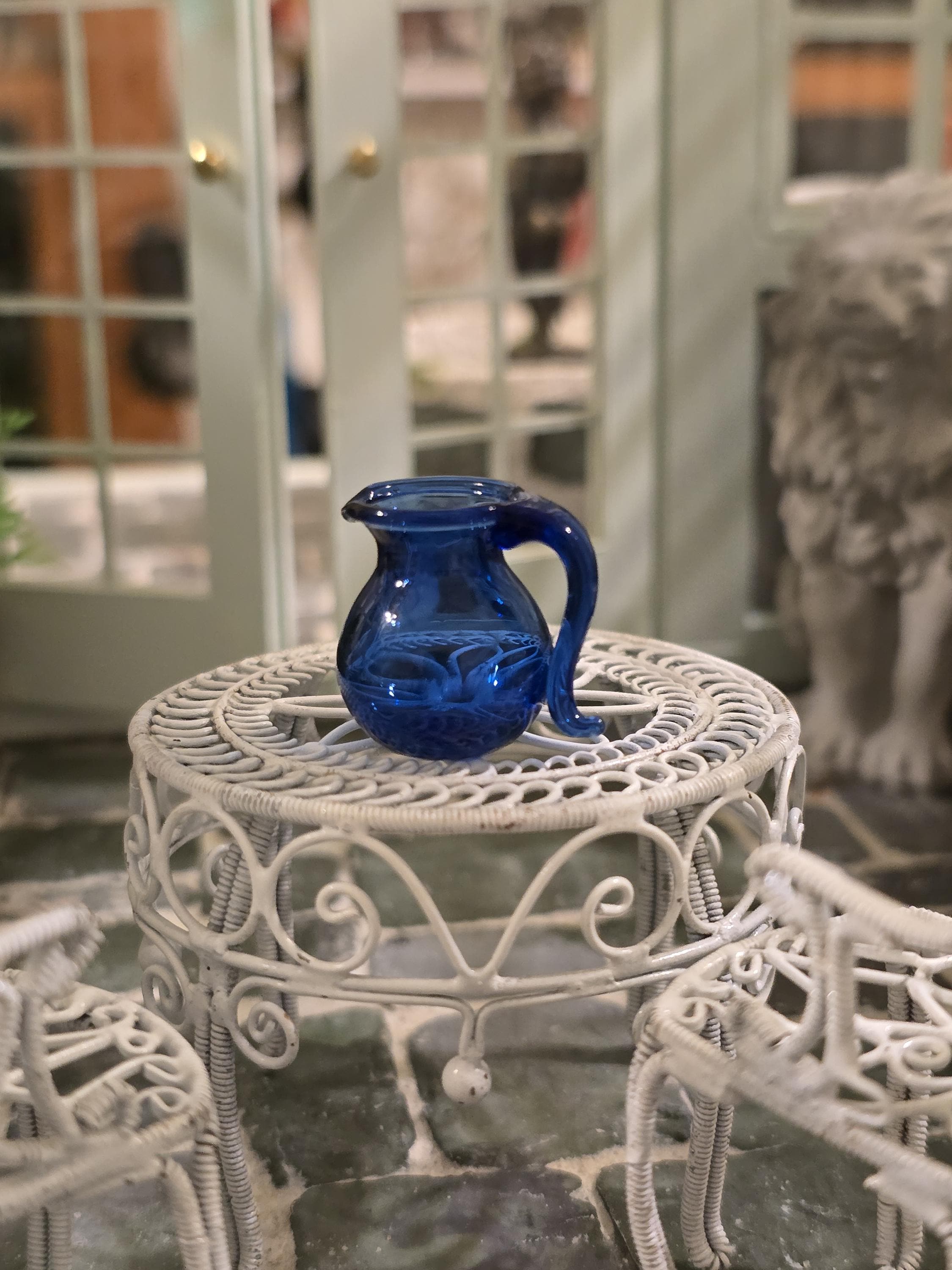 Miniature Hand Blown Pitcher for Dollhouse - Blue 1:12 - Etsy