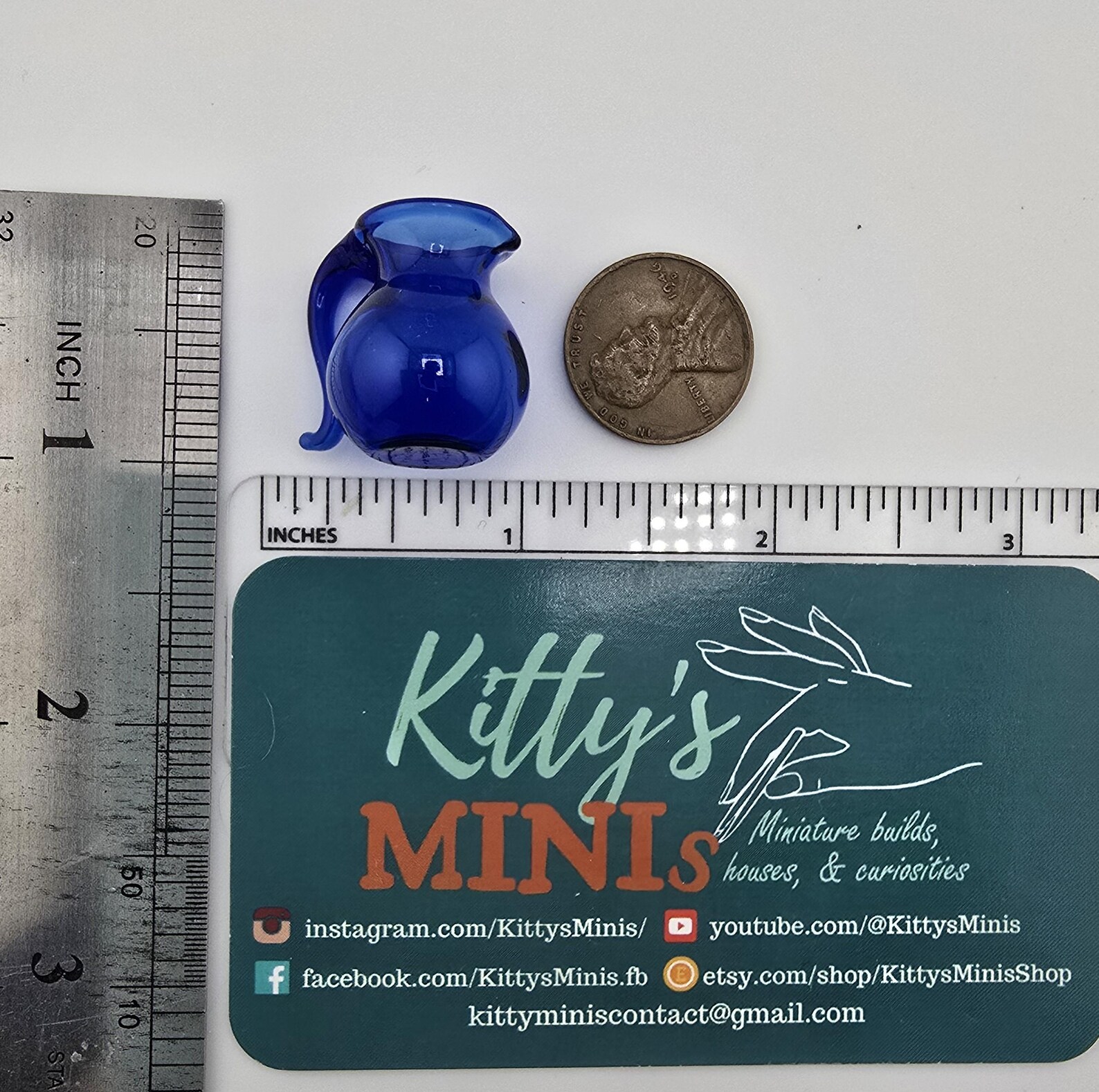Miniature Hand Blown Pitcher for Dollhouse - Blue 1:12 - Etsy
