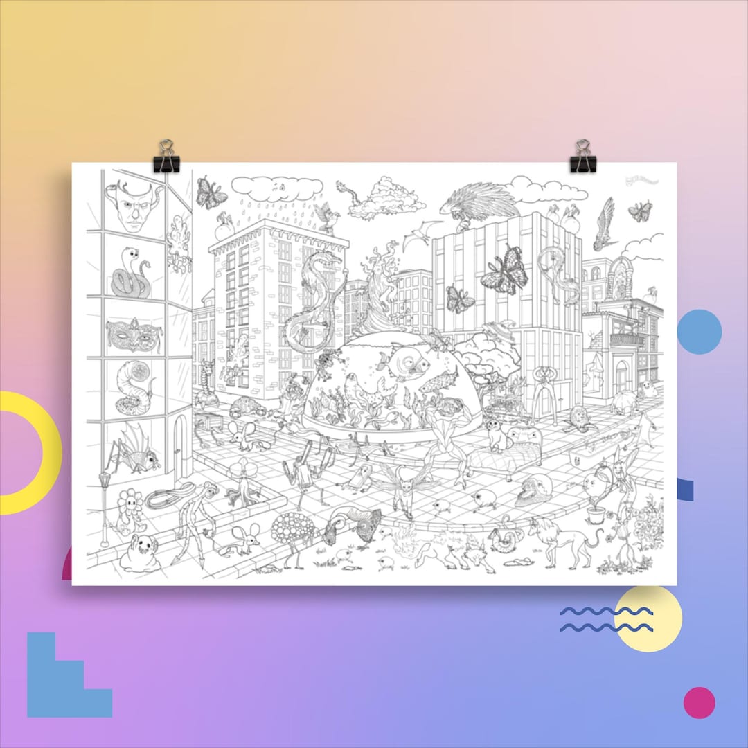 Coloring Poster "city Adventure" - Etsy