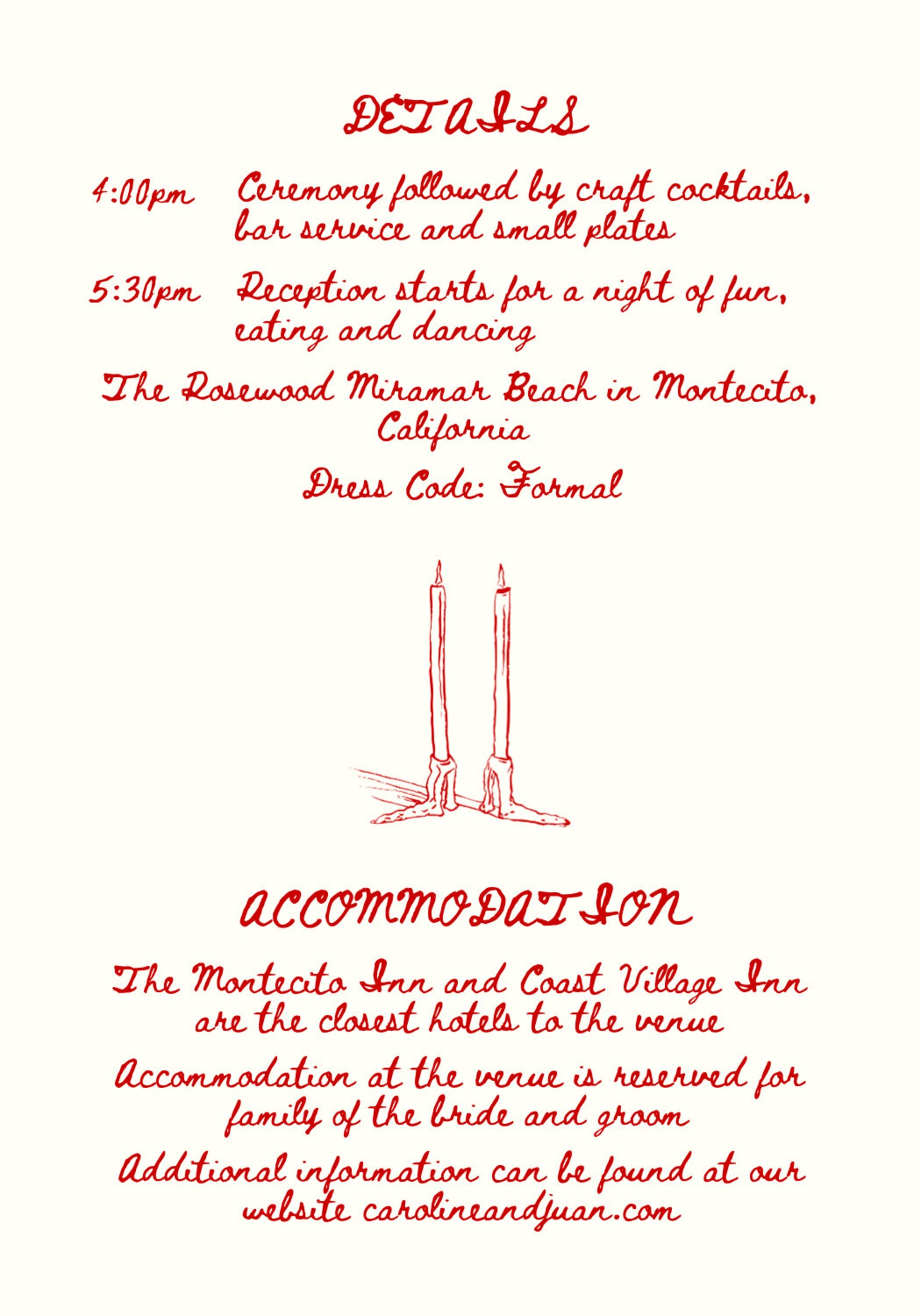 Editable Red Whimsical Wedding Invitation Template With Hand-drawn ...