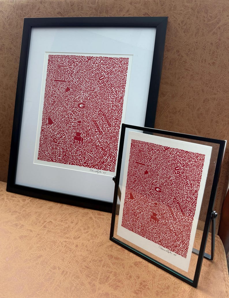University of Georgia Art Print 5x7 - Etsy