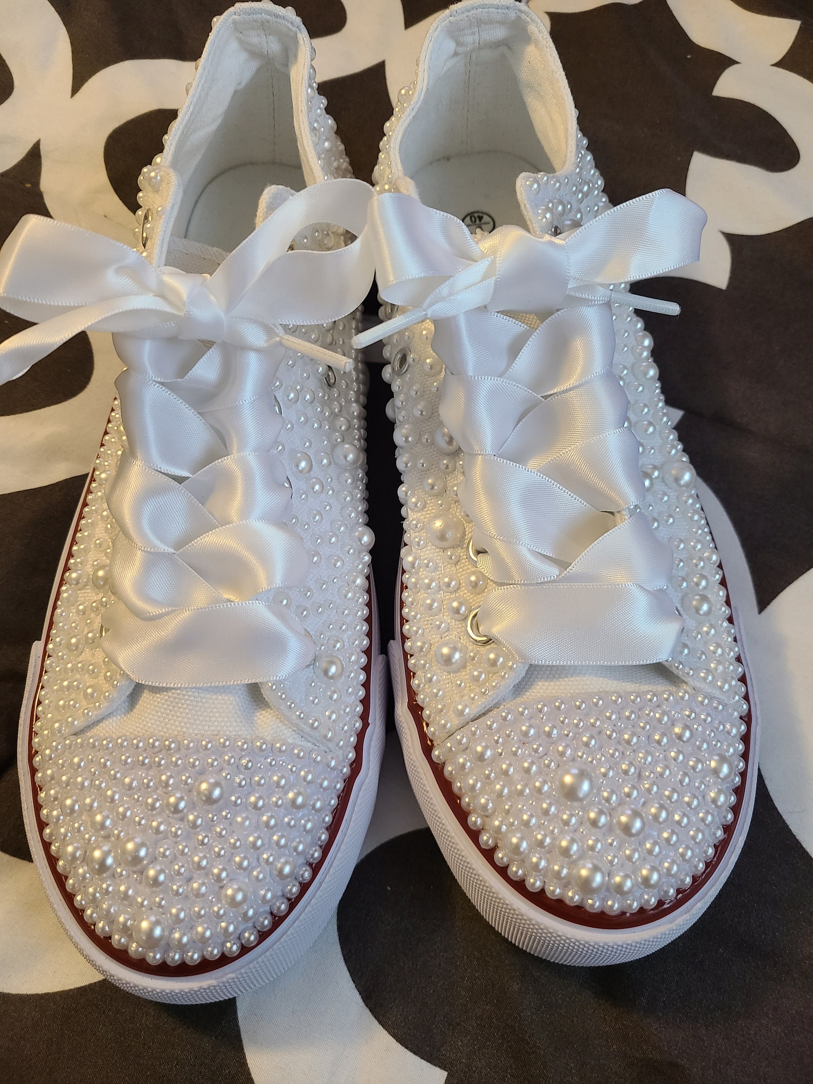 Bling Sneakers, Custom Shoes, Pearl Chucks, Wedding - Etsy