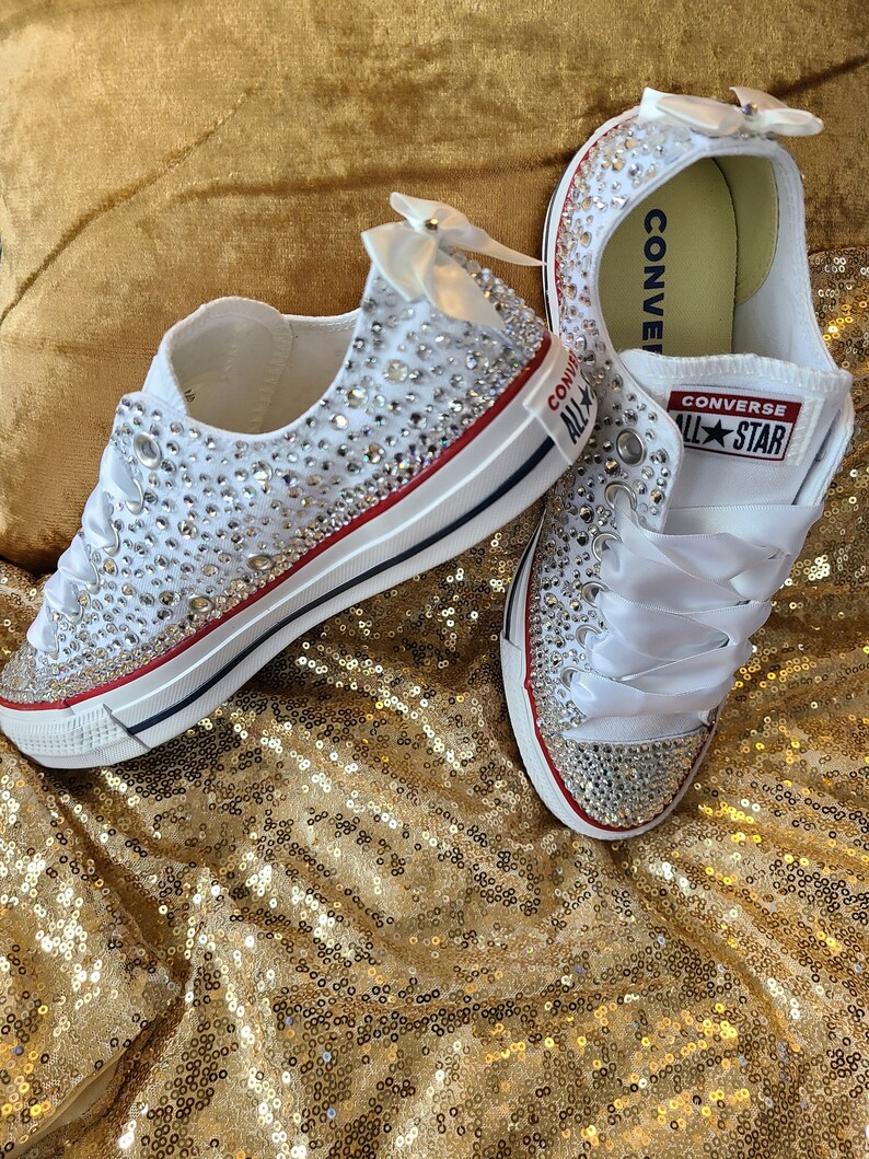Bling Sneakers, Custom Shoes, Pearl Chucks, Wedding - Etsy
