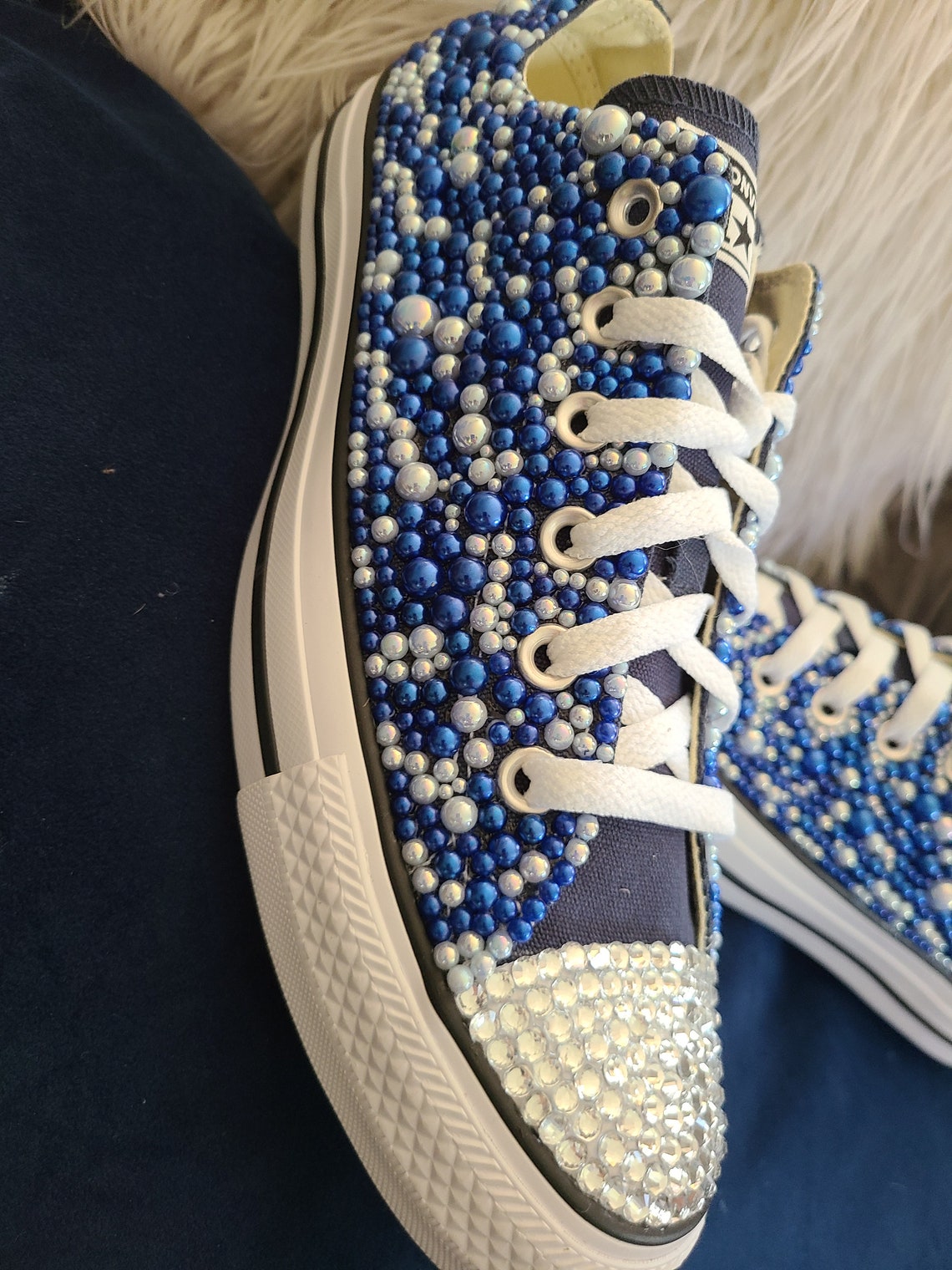 Bling Sneakers, Custom Shoes, Pearl Chucks, Wedding - Etsy
