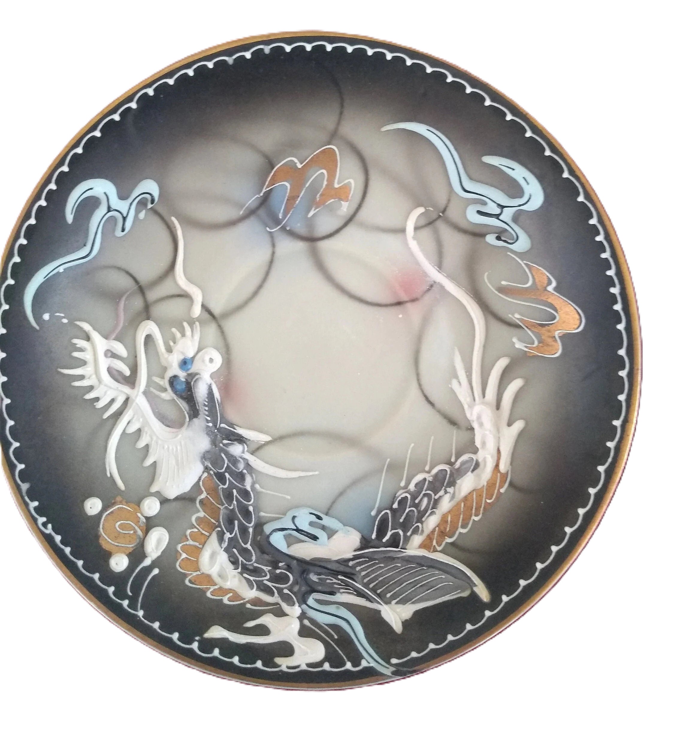 Vintage Japanese Dragonware Moriage Teaset. Beautiful 15 Piece Raised ...