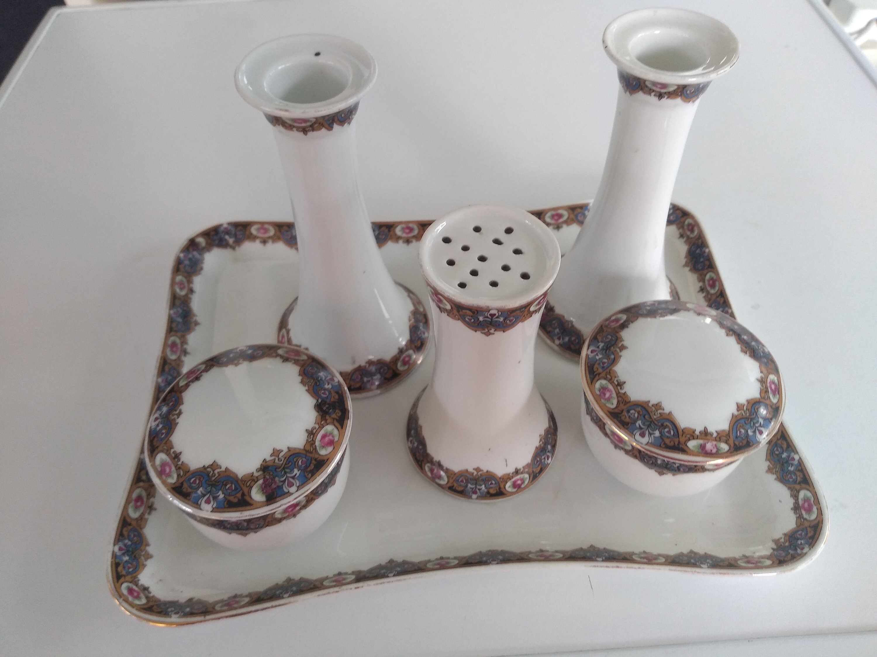 Vintage 1930's Porcelain Dressing Table Set Made in Czechoslovakia by ...