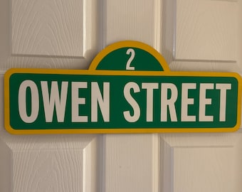 Personalized Sesam Street Name Sign, Custom Above Crib Nursery Name ...