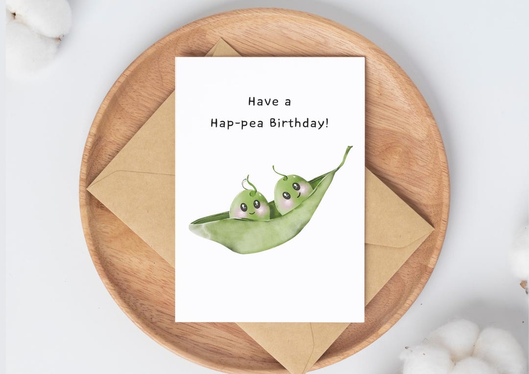 Have a Hap-pea Birthday Greeting Card With Envelope - Etsy