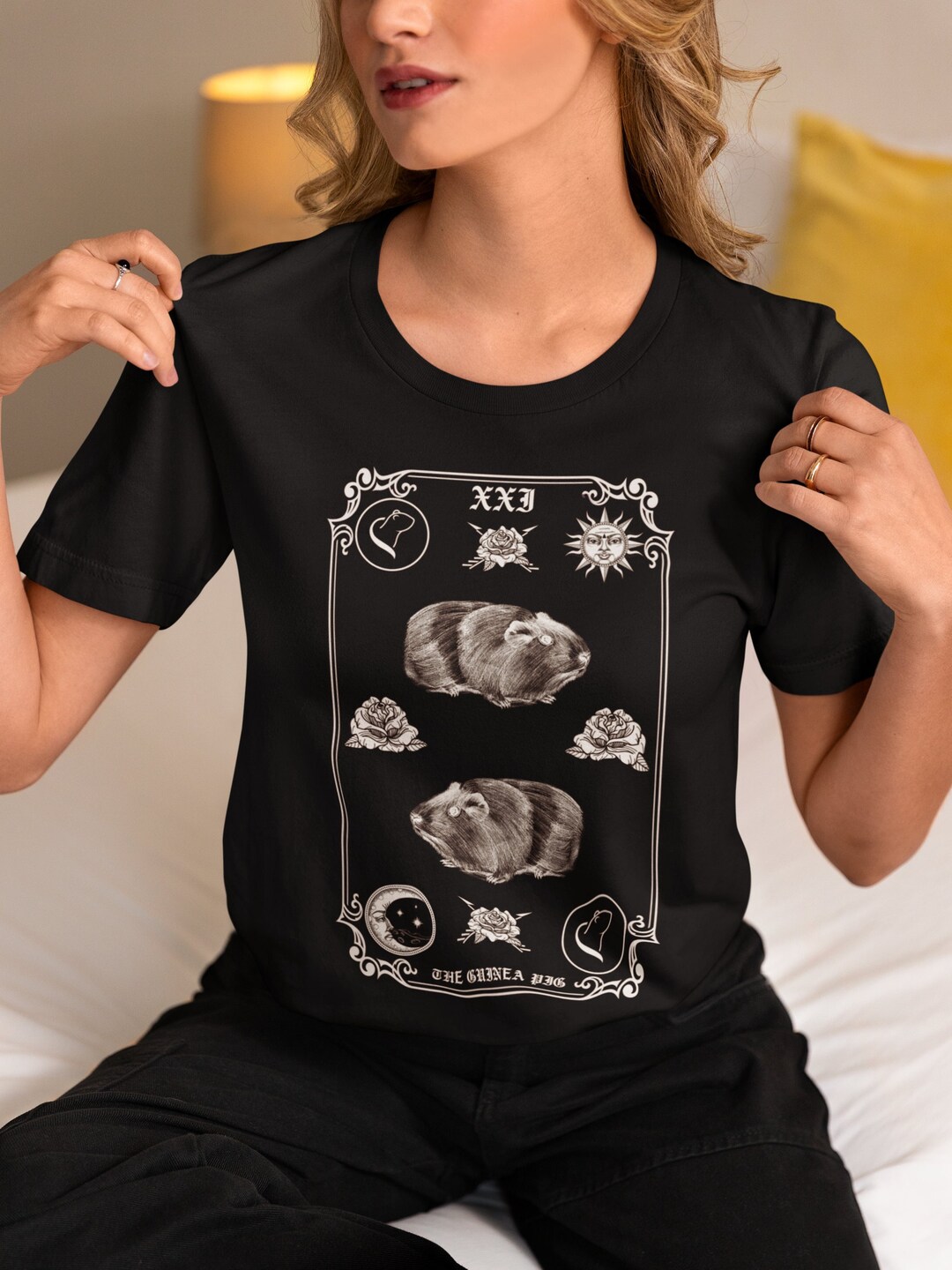 Guinea Pig Tarot Card Unisex Black T Shirt - Etsy