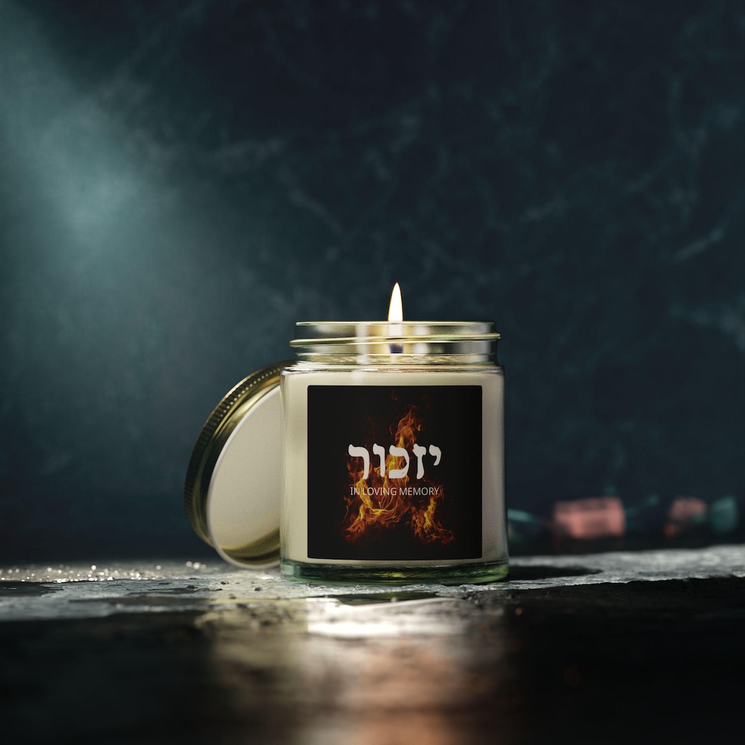 Flames Yizkor in Loving Memory Hebrew Candle: Jewish Memorial Candle ...
