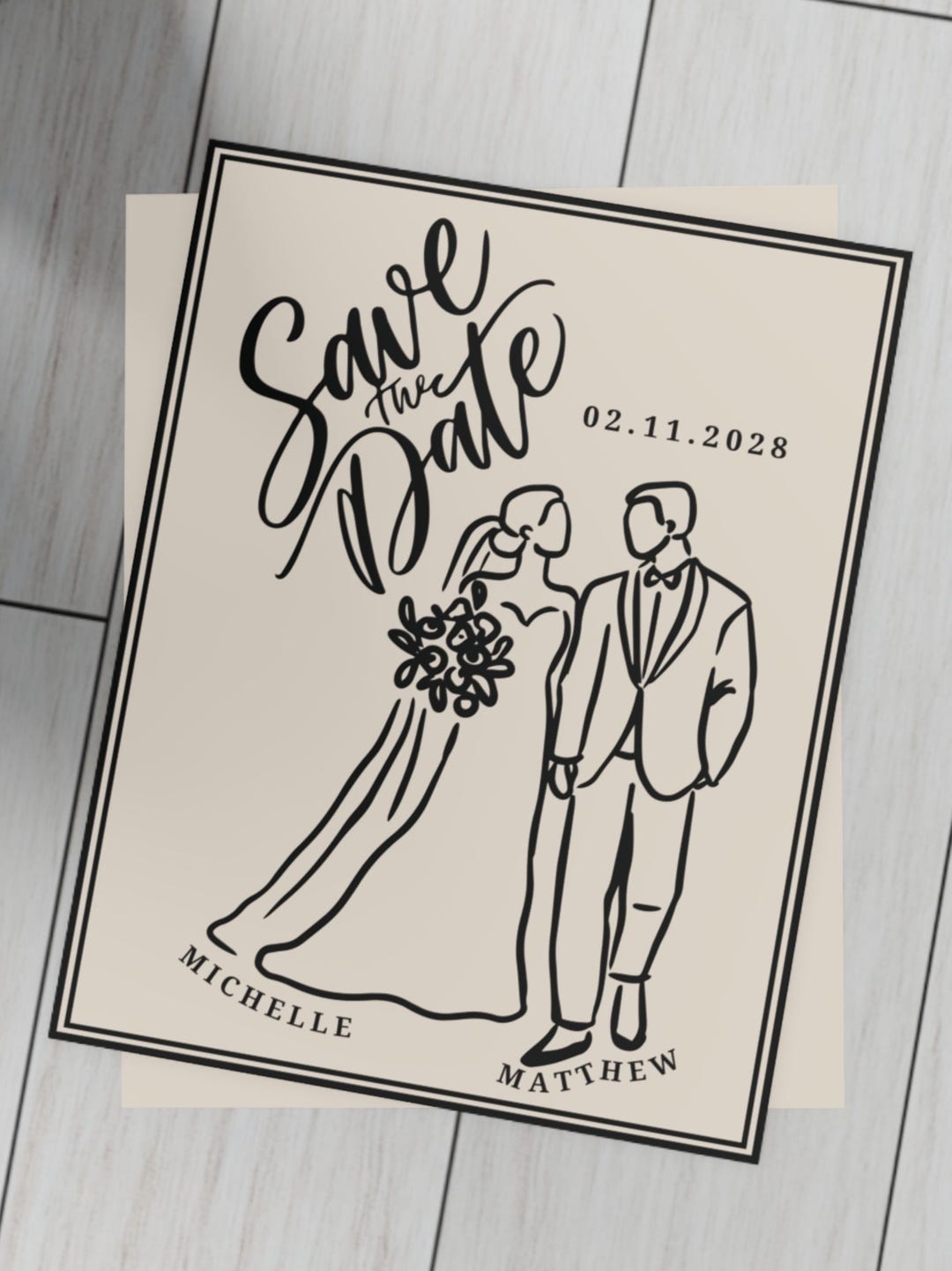 Personalized Names & Date Save the Date Postcards | Custom Wedding ...