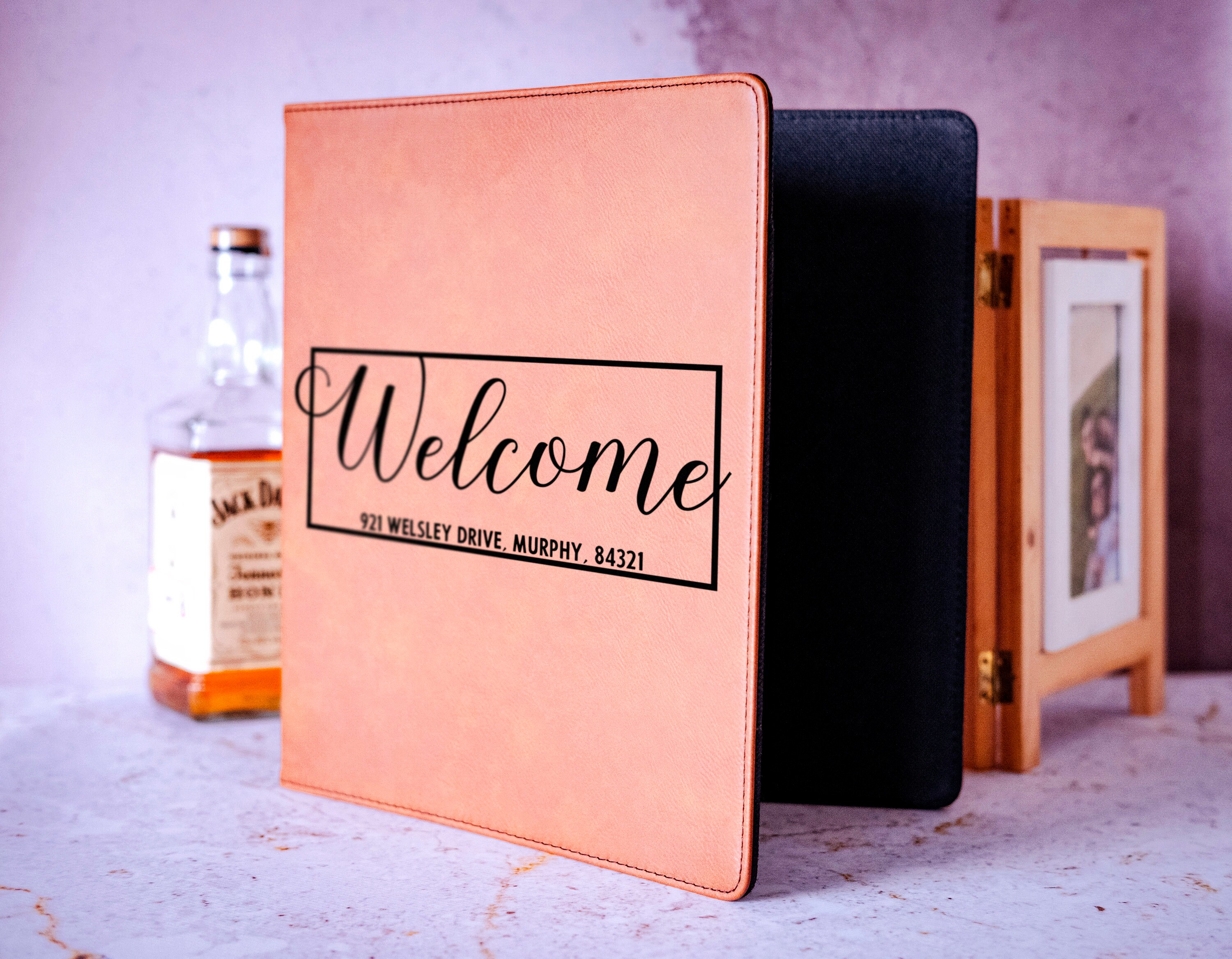 Custom Airbnb Welcome Binder, Personalized Leather Binder, 3-ring ...