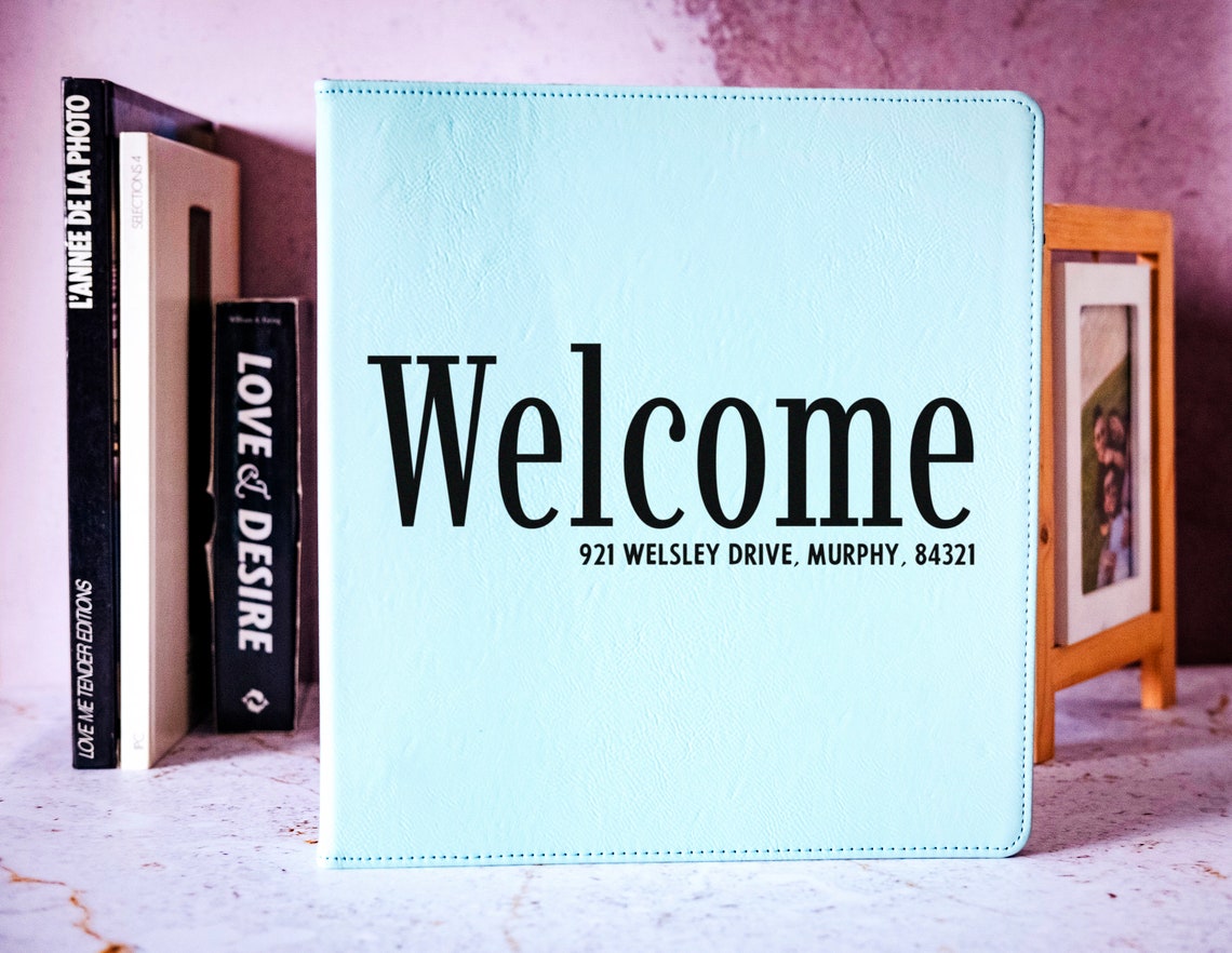 Custom Airbnb Welcome Binder, Personalized Leather Binder, 3-ring ...