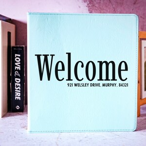 Custom Airbnb Welcome Binder, Personalized Leather Binder, 3-ring ...