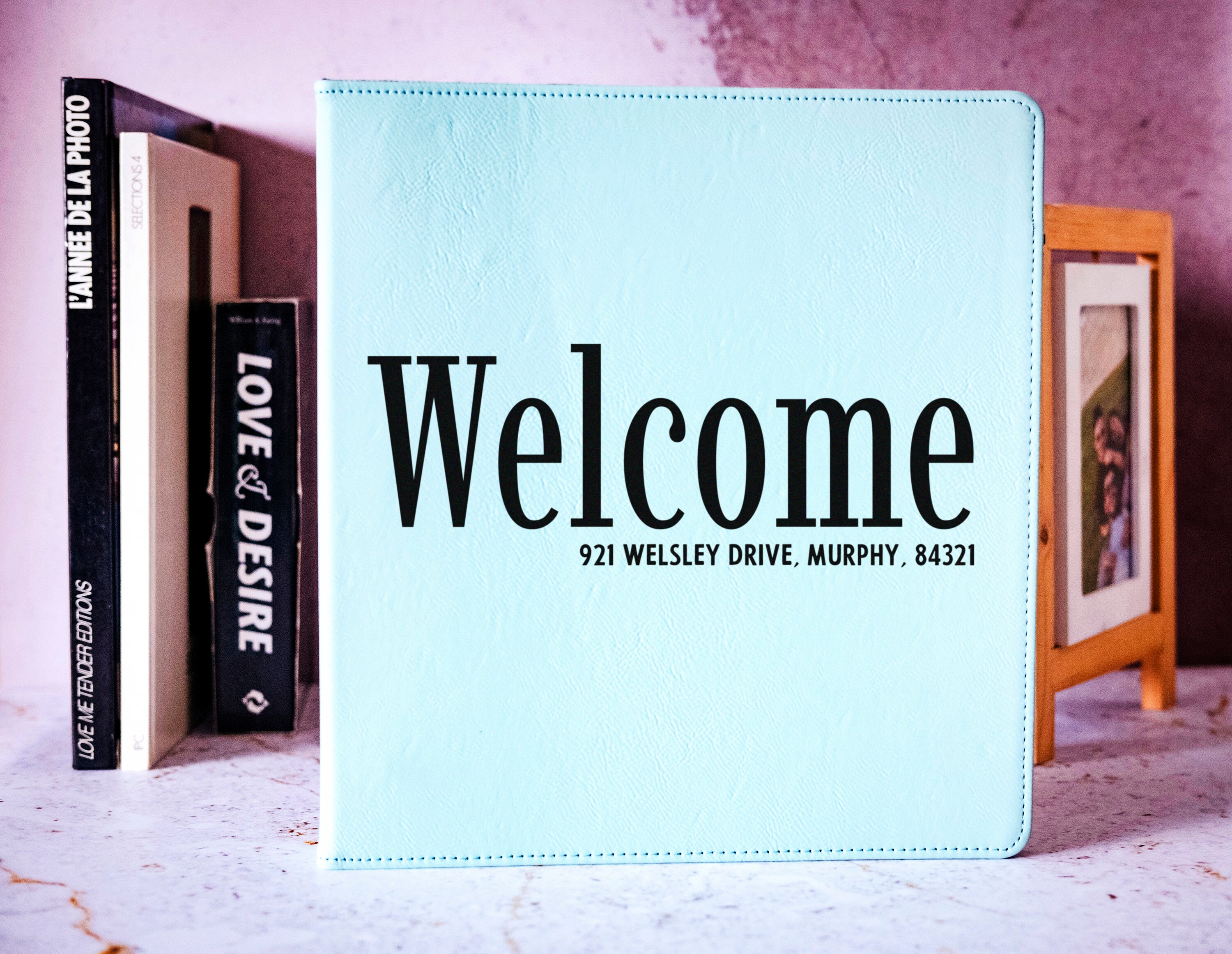 Custom Airbnb Welcome Binder, Personalized Leather Binder, 3-ring ...
