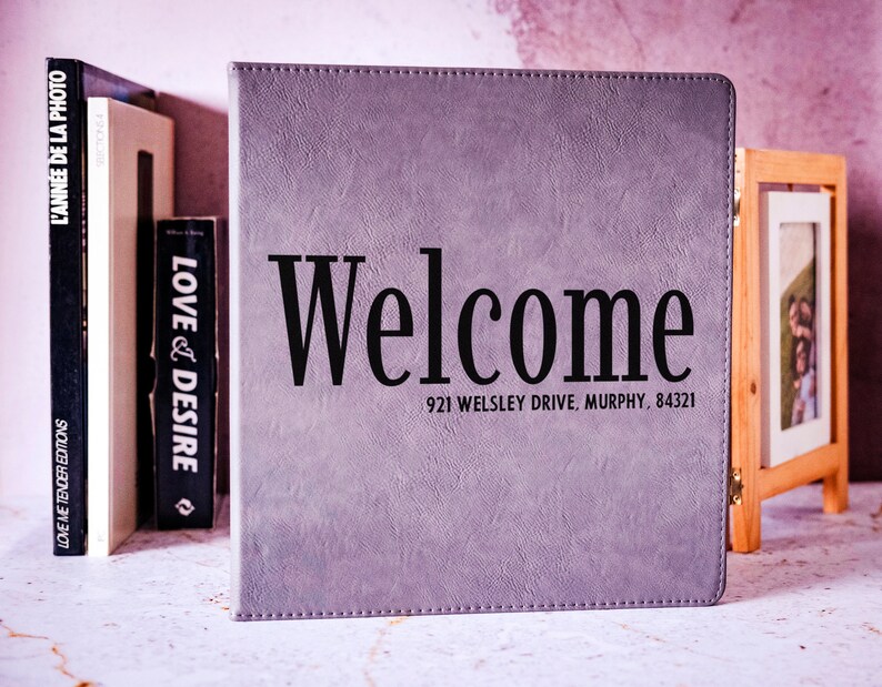 Custom Airbnb Welcome Binder, Personalized Leather Binder, 3-ring ...