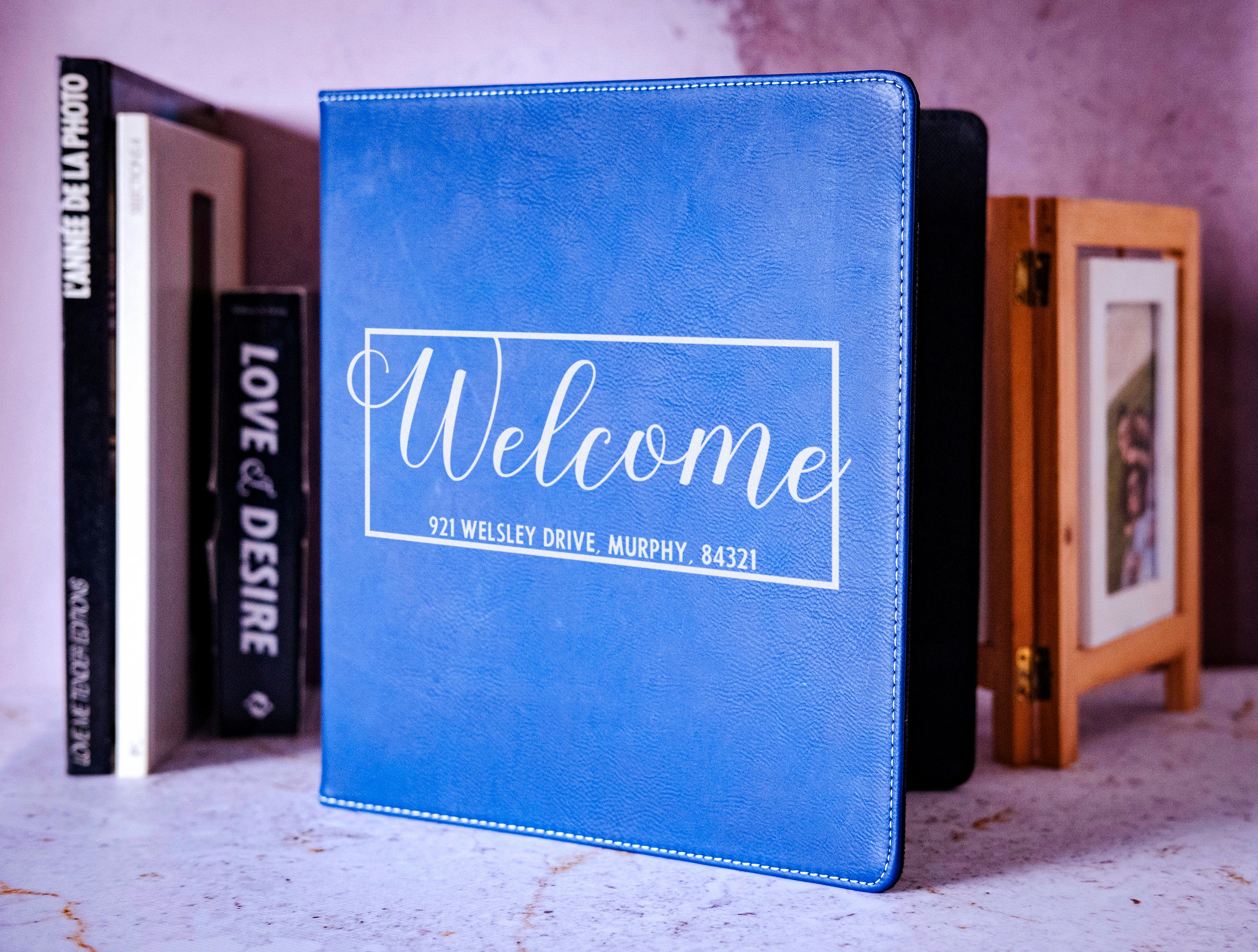 Custom Airbnb Welcome Binder, Personalized Leather Binder, 3-ring ...