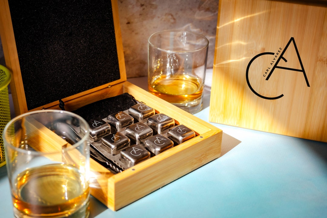 Custom Whiskey Stone Set, Whiskey Cooling Stones, Personalized Whiskey ...
