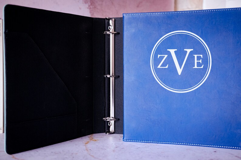 Company Logo Binder, Custom Binder, 3-ring Leather Binder, Wedding ...
