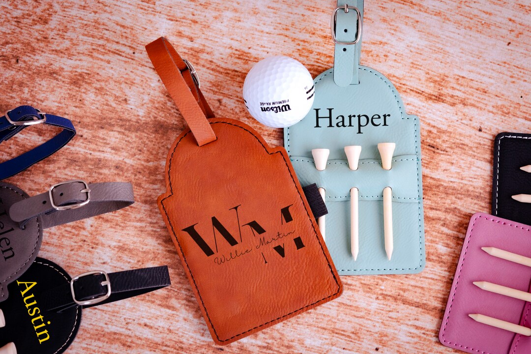 Custom Golf Bag Tag, Golf Accessories, Personalized Leather Golf Bag ...