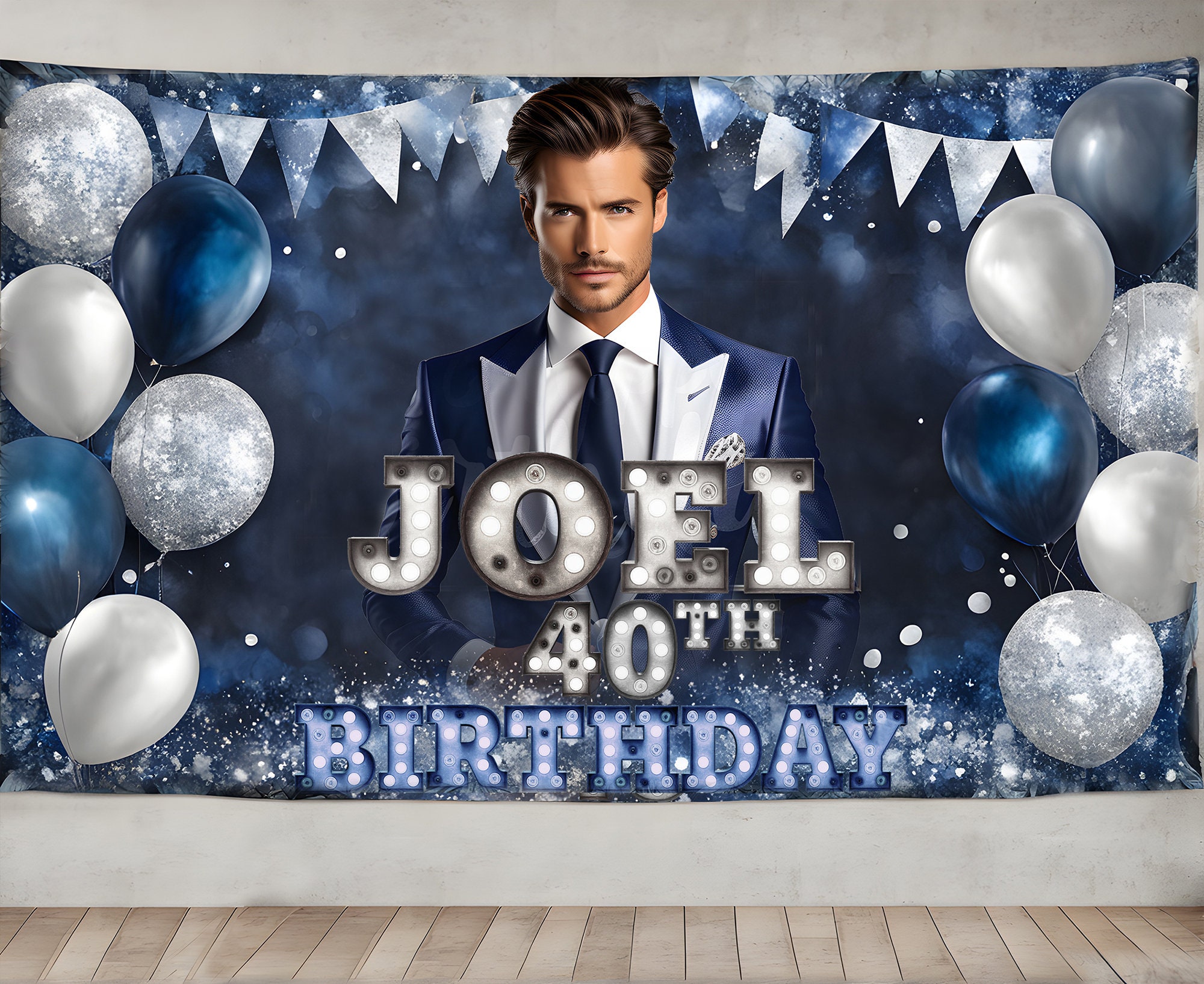 Custom Photo Happy Birthday Backdrop for Children Men Boys Graduations ...