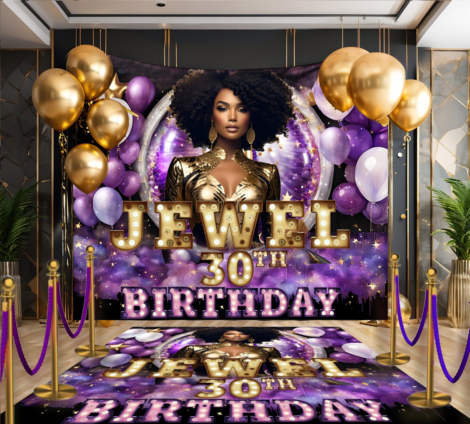 Custom Photo Birthday Backdrop, Party Sparkle Birthday Party Backdrop ...