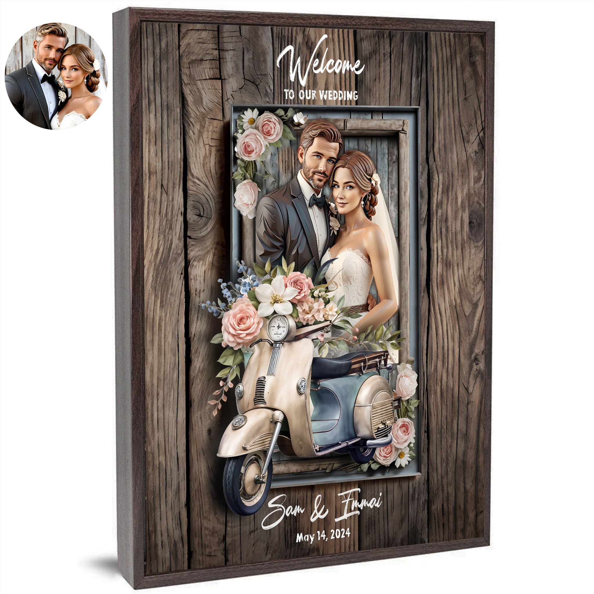 Wedding Welcome Sign With Photo Personalized Wedding Sign Welcome to ...