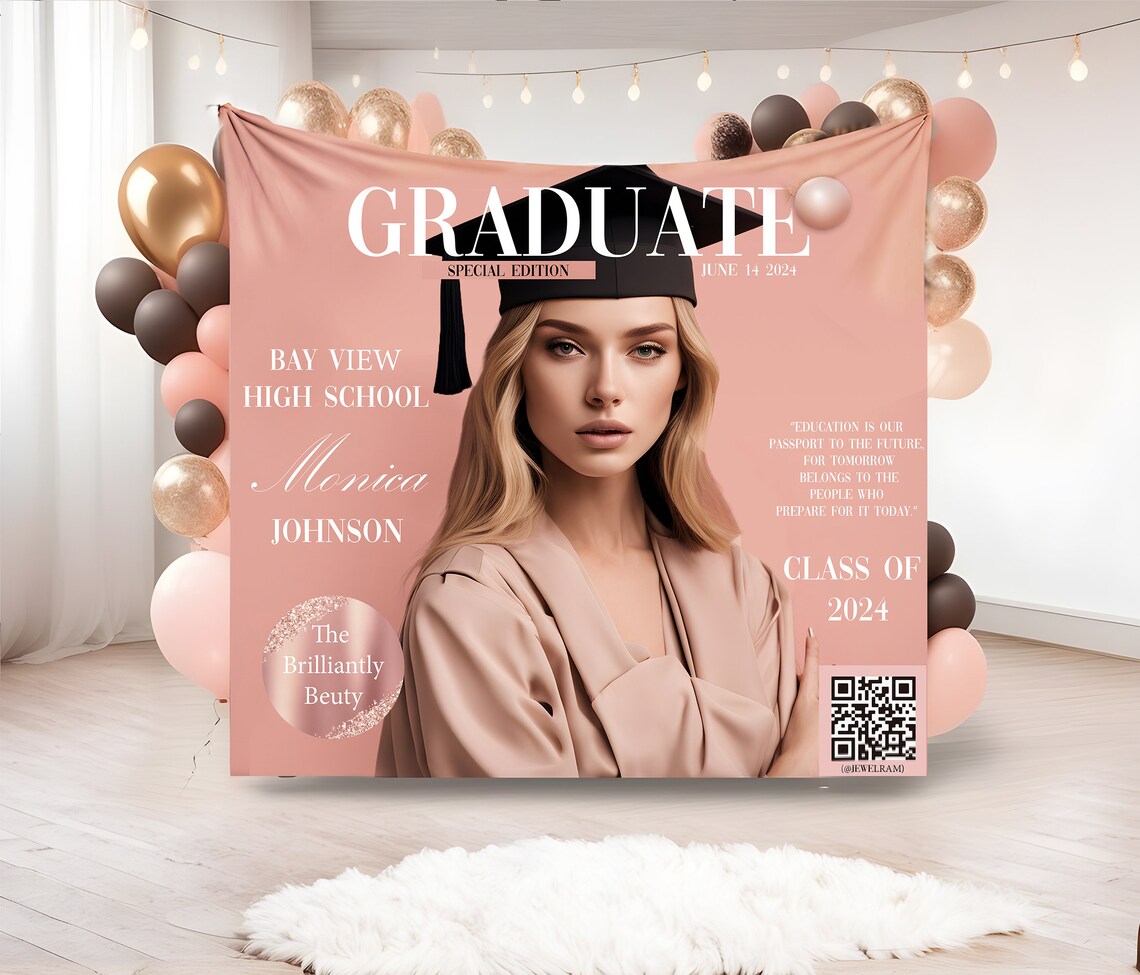 Custom Graduation Party Backdrop Class of 2024 High School Graduation ...