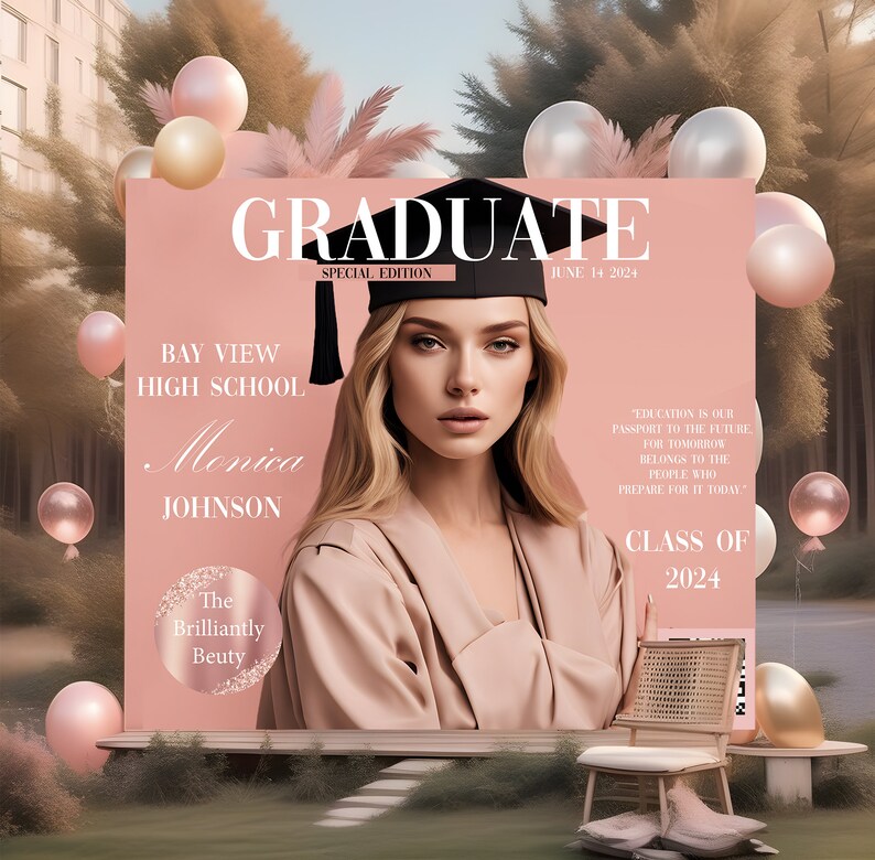 Graduation Backdrop, Custom Magazine Backdrop Banner, Personalized ...