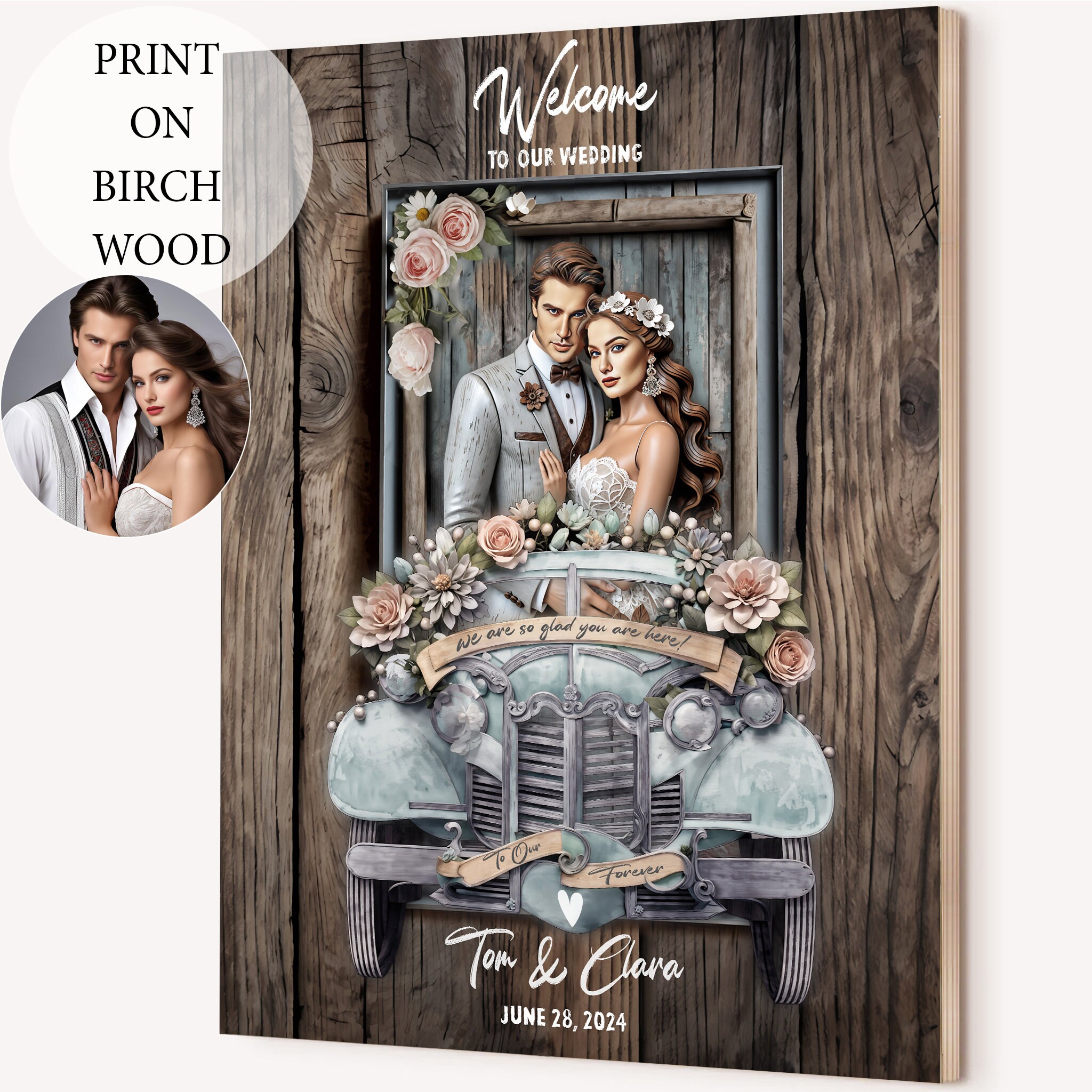 Wedding Welcome Sign With Photo Personalized Wedding Sign Welcome to ...