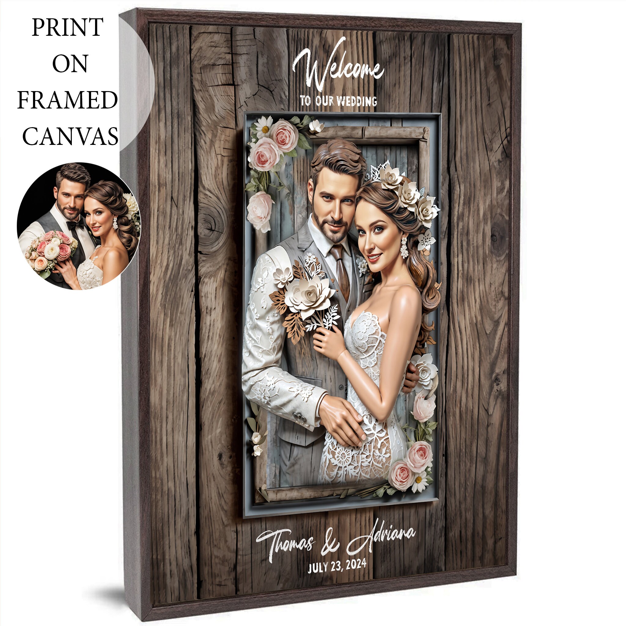 Wedding Welcome Sign With Photo Personalized Wedding Sign Welcome to ...