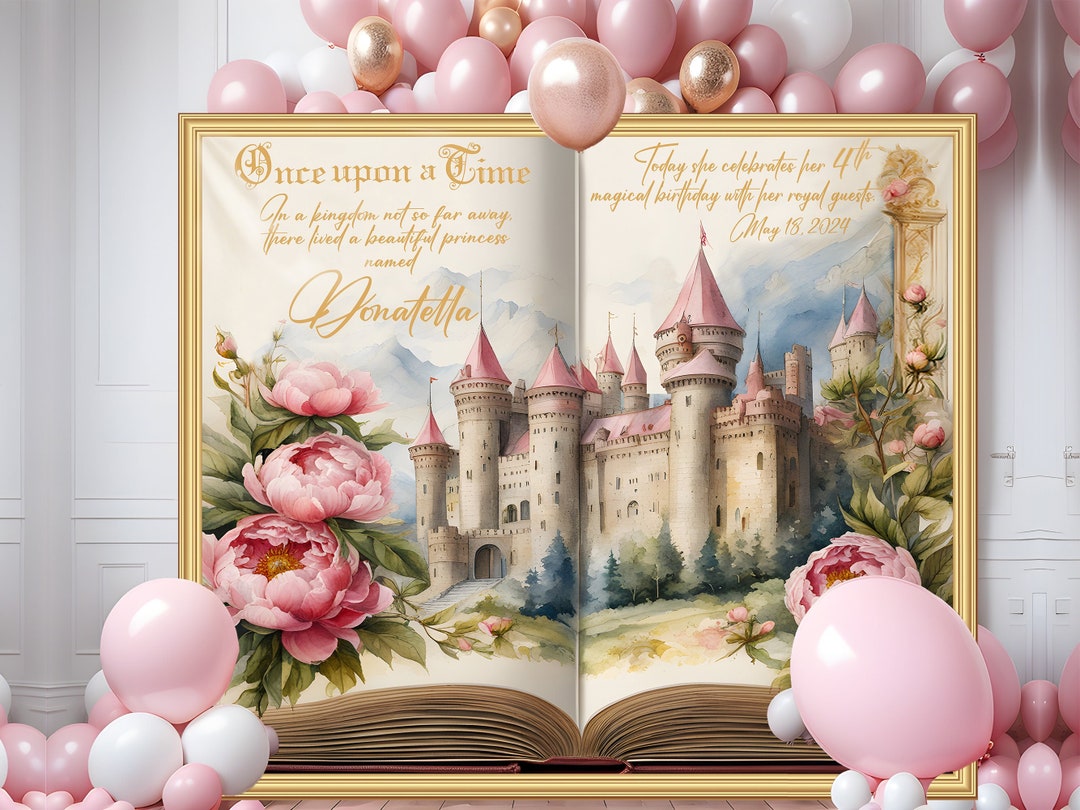 Once Upon a Time Backdrop Princess Birthday Party Decoration Fairytale ...