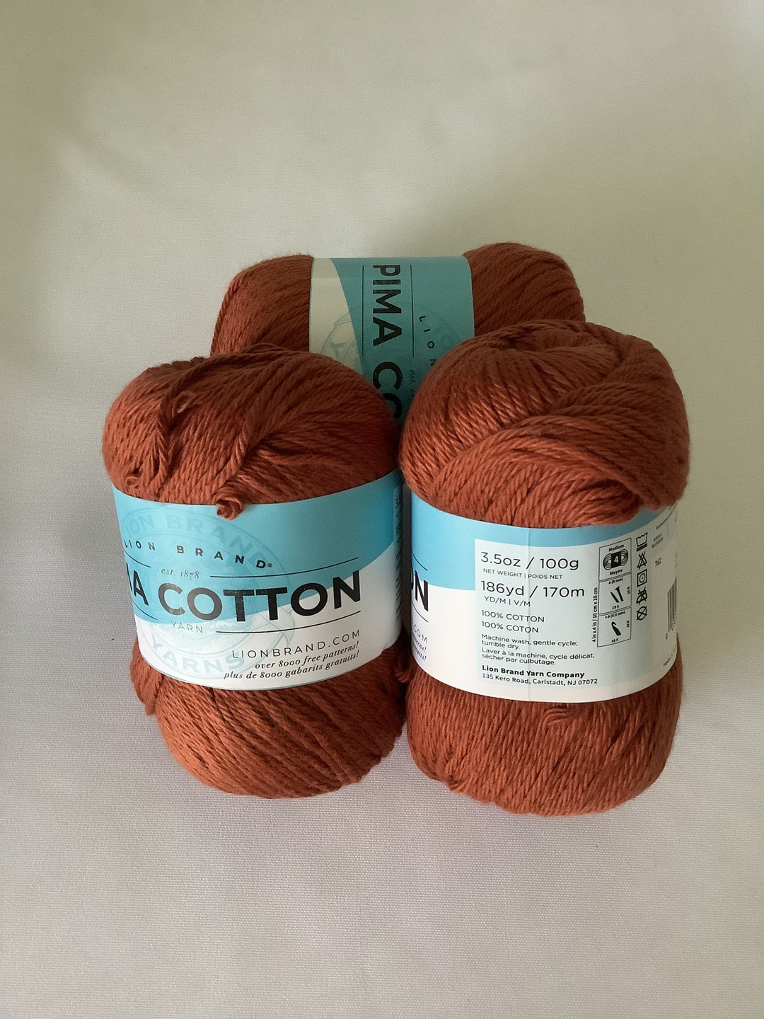 Pima Cotton Lion Brand 100% Cotton Color Spice - Etsy