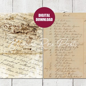 Antique Aged Paper With Handwriting - Journal Paper - Scrapbooking ...