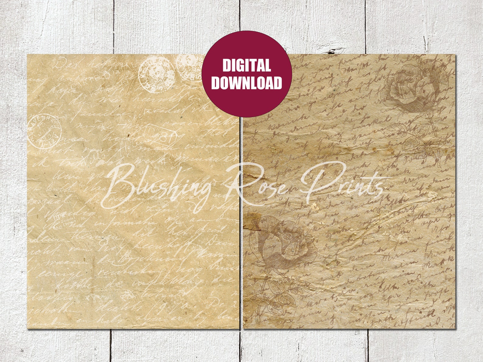 Antique Aged Paper With Handwriting - Journal Paper - Scrapbooking ...