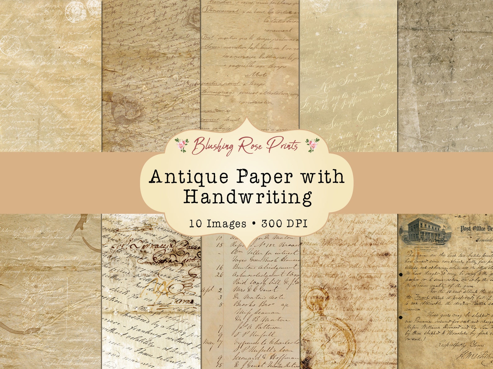 Antique Aged Paper With Handwriting - Journal Paper - Scrapbooking ...