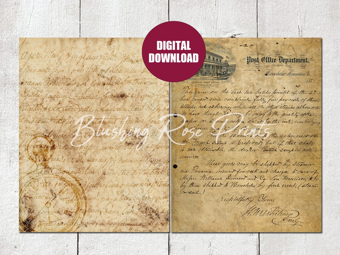 Antique Aged Paper With Handwriting - Journal Paper - Scrapbooking ...