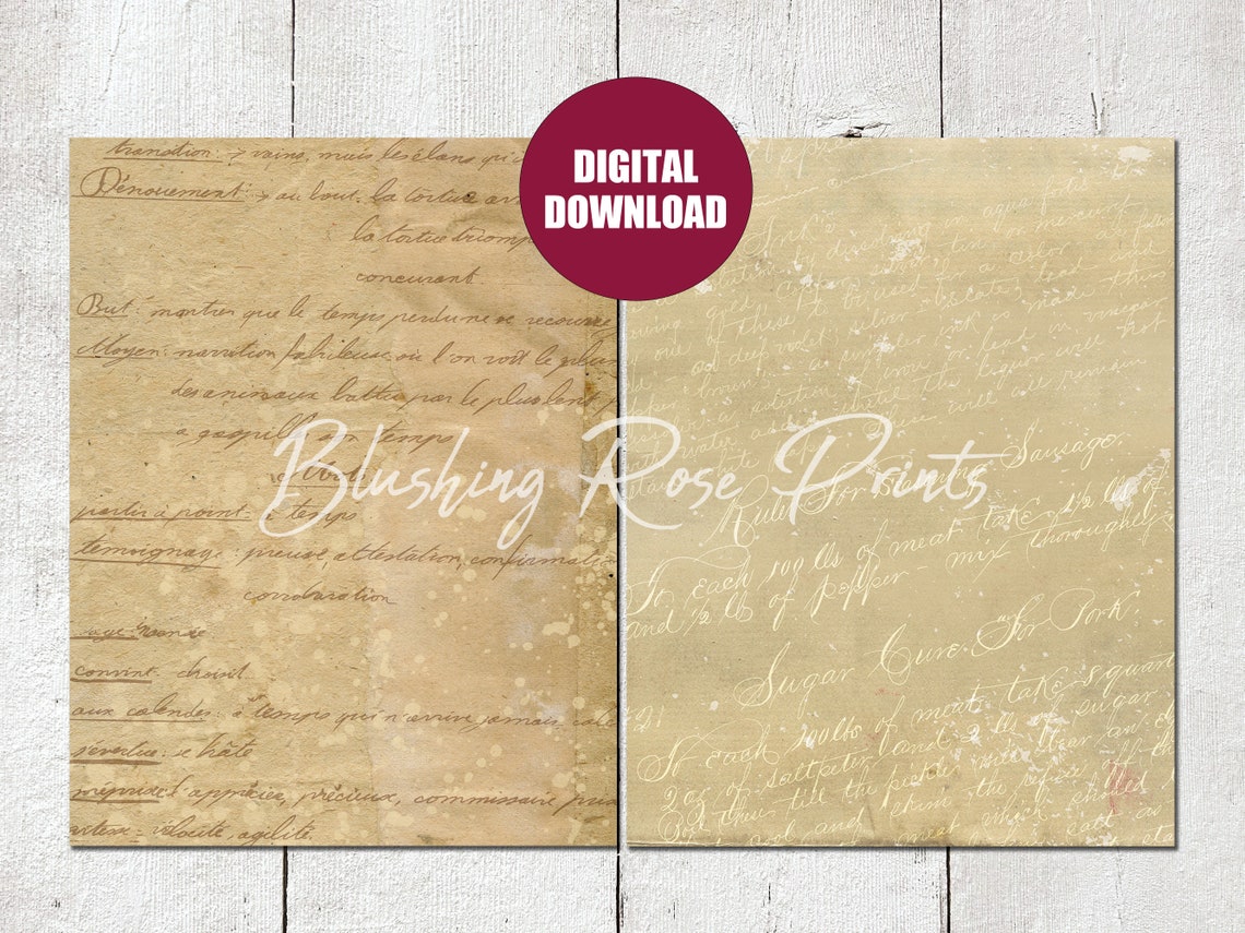 Antique Aged Paper With Handwriting - Journal Paper - Scrapbooking ...