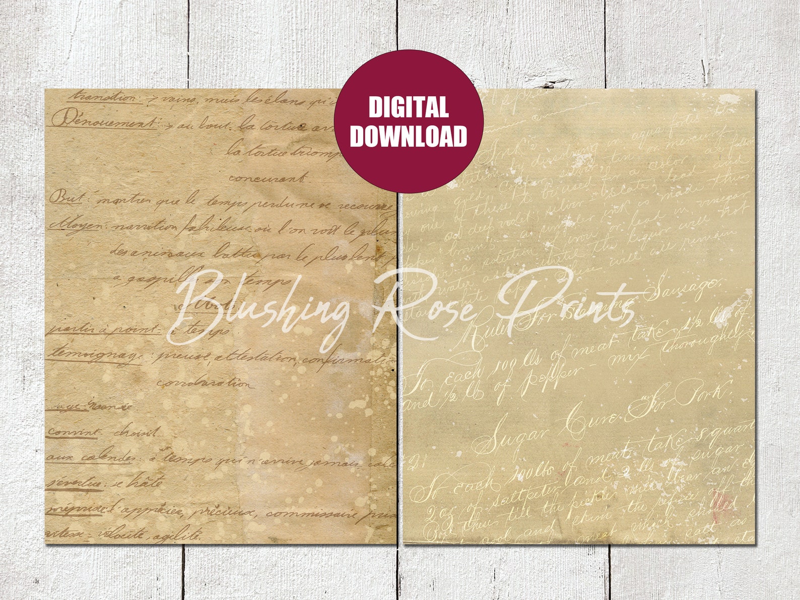 Antique Aged Paper With Handwriting - Journal Paper - Scrapbooking ...