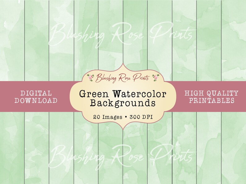 Green Watercolor Backgrounds Digital Paper Pack Journals Junk Journals ...