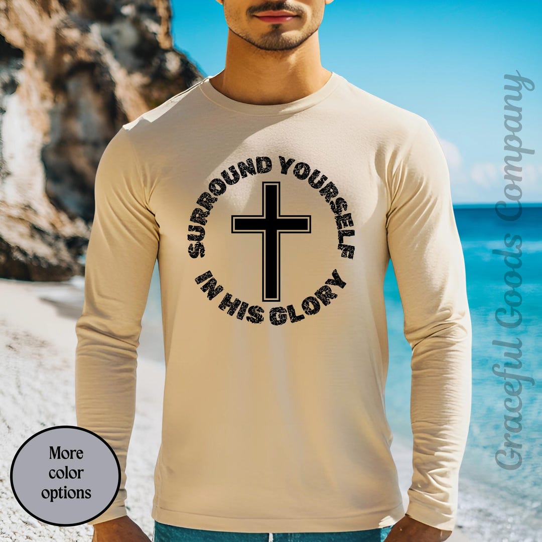 Christian Long Sleeve Bible Verse Shirt Tshirt Mens Faith Inspirational ...