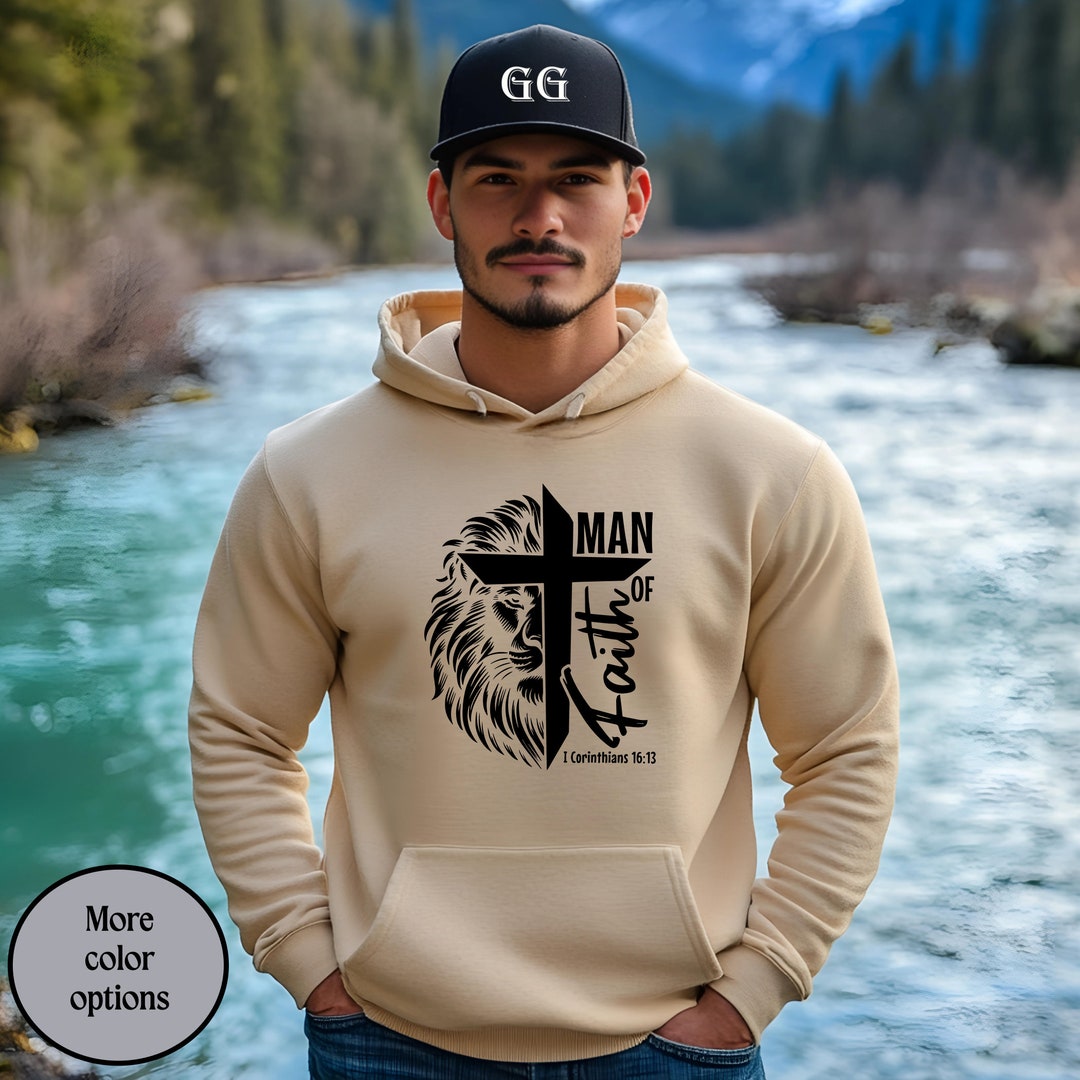 Faith Hoodie for Men, Jesus Saves Sweatshirt, Christian Sweater, Men's ...