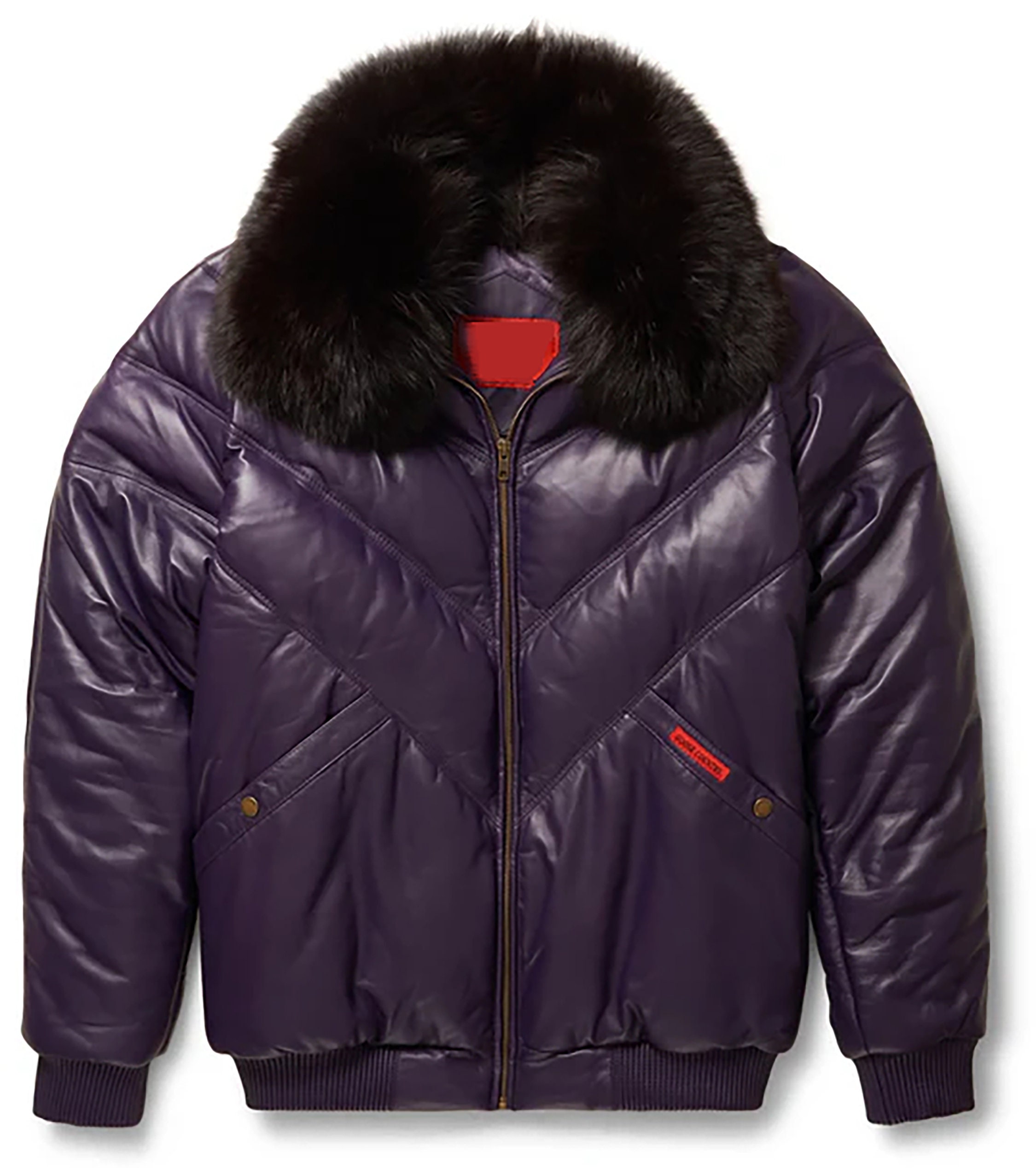 Original Goose Country Men's V-BOMBER FOX FUR Leather Jacket Original Goose Country Men's V-BOMBER FOX FUR Leather Jacket