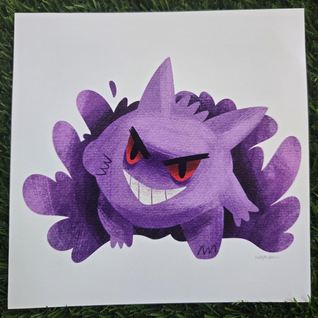 Gengar Pokemon 6x6 Signed Fine Art Print - Etsy
