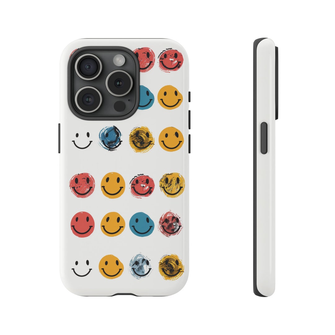 Smiley Face Phone Case Aesthetic Happy Phone Case Happy for iPhone 15 14 13 12 Pro Max, Samsung ...